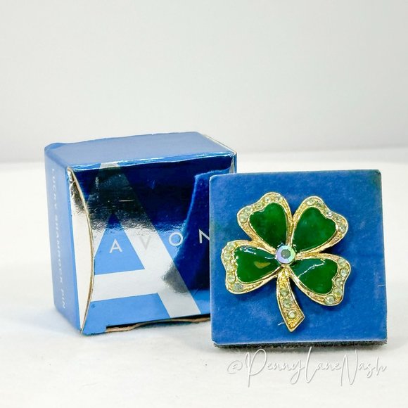 Avon | Jewelry | Avon 4 Leaf Clover Pin Brooch In Gold Tone With ...